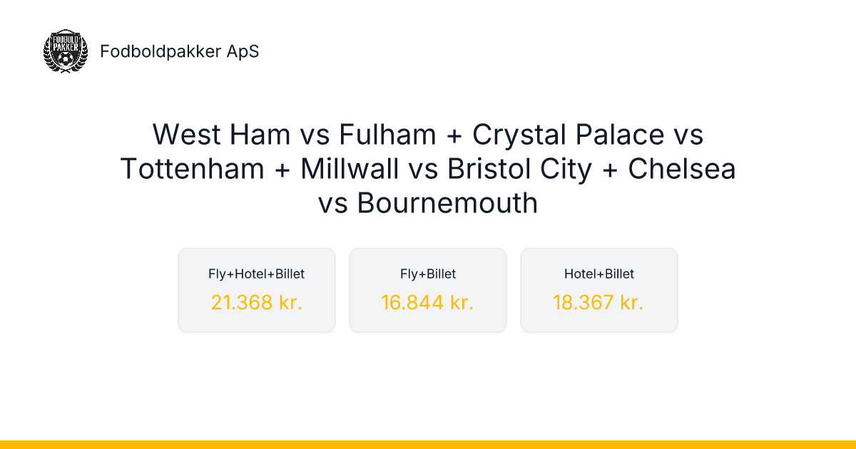 Fotballreise til West Ham vs Fulham + Crystal Palace vs Tottenham ...